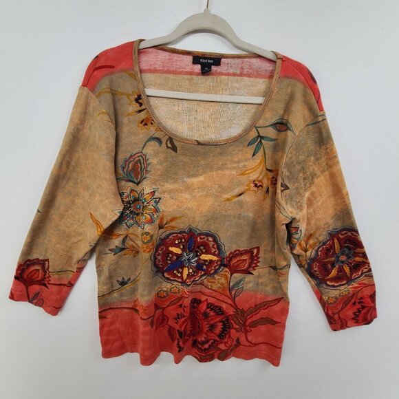 Kaktus | Tops | Kaktus Womens Long Sleeve Pullover Top Multi Color Size ...